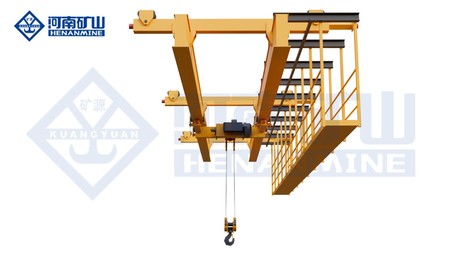 Multi-Support Double Girder Underhung Crane. Extra Long Span for ...